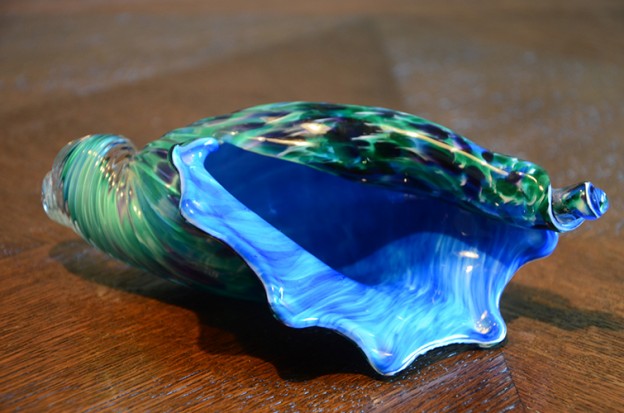 Blowing Sands Glass Studio: Art Glass, Blue Conch Shell by David Smith ...